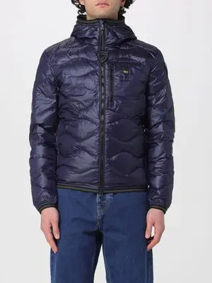 BLAUER. Quilted Padded Nylon Down Jacket - Blue