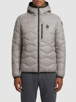 BLAUER. Quilted Padded Nylon Down Jacket - Grey