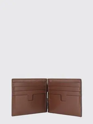 TOM FORD Bifold Leather Wallet With Money Clip And Eight Card Slots - Brown