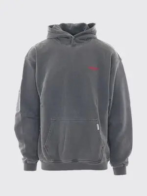 REPRESENT Relaxed Fit Cotton Hoodie With Printed Logo - Grey