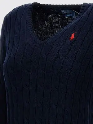 Polo Ralph Lauren Cable Knit V-neck Jumper - Navy