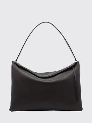 WANDLER Penelope Large Calf Leather Shoulder Bag With Zip Closure - Black