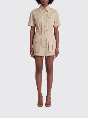 Balmain Cotton Shirt Dress - Beige