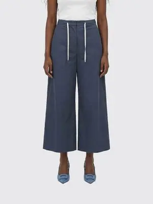 Max Mara Cotton Cropped Trousers - Blue