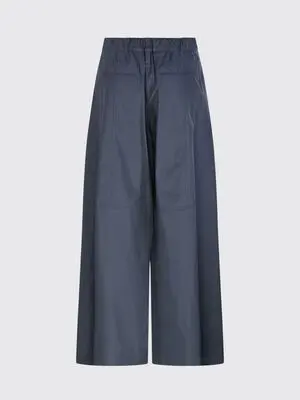 Max Mara Cotton Cropped Trousers - Blue
