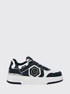 Philipp Plein Leather And Mesh Sneakers Blue