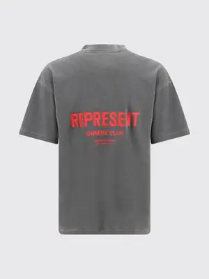 REPRESENT Crew Neck Cotton T-shirt With Contrast Logo - Black