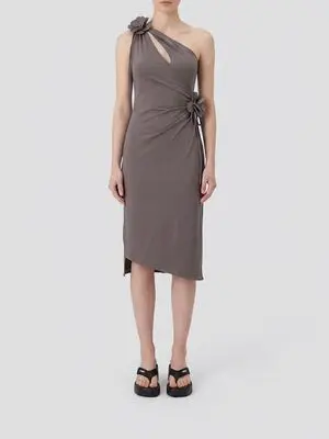 Coperni Jersey One-shoulder Dress - Brown