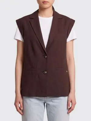 Liu Jo Single-breasted Viscose Blend Vest - Brown
