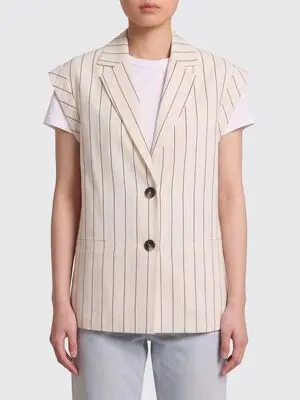 Liu Jo Single-breasted Viscose Blend Vest - White