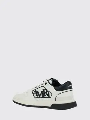 Amiri Ma Quad Calfskin Leather Low-top Sneakers With Lettering Logo And Perforated Toe - White 1