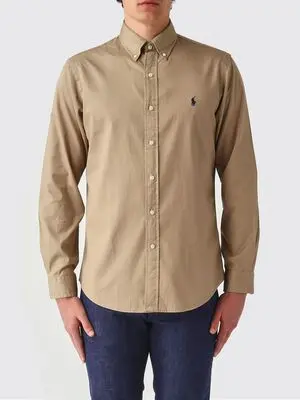 Polo Ralph Lauren Cotton Shirt With Logo Kaki