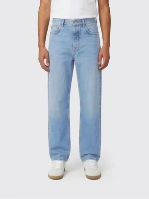 Off-White Cotton Denim Straight Jeans - Blue