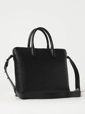 Thom Browne Textured Leather Briefcase With Signature Striping