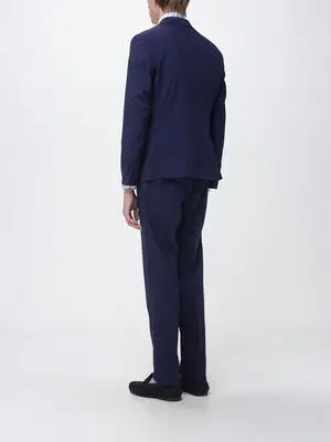MANUEL RITZ Single-breasted Stretch Wool Suit - Blue