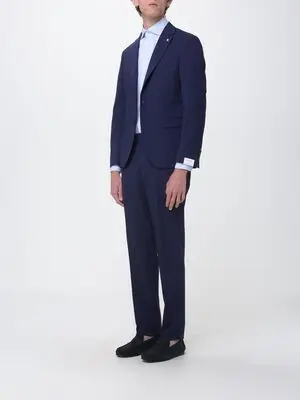MANUEL RITZ Single-breasted Stretch Wool Suit - Blue