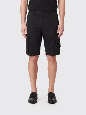 Stone Island Stretch Cotton Cargo Shorts - Black