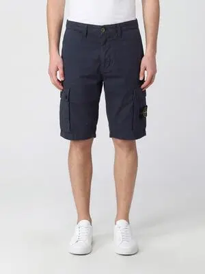 Stone Island Stretch Cotton Cargo Shorts - Blue