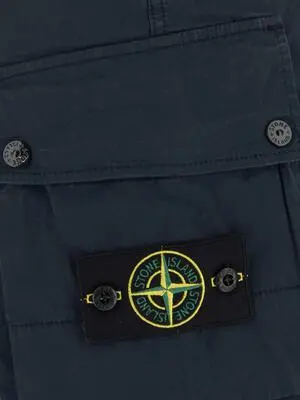 Stone Island Stretch Cotton Cargo Shorts - Blue