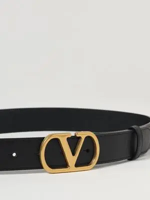 Valentino Garavani Leather Belt With Vlogo Buckle
