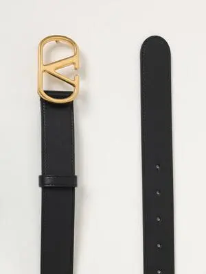 Valentino Garavani Leather Belt With Vlogo Buckle