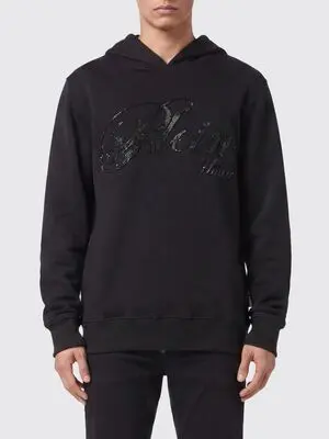 Philipp Plein Embellished Logo Hooded Sweatshirt - Black 1