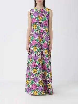 Ter Et Bantine Cotton Long Dress With Floral Print - White