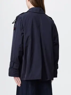 Peuterey Double-breasted Polyester Trench Coat - Blue