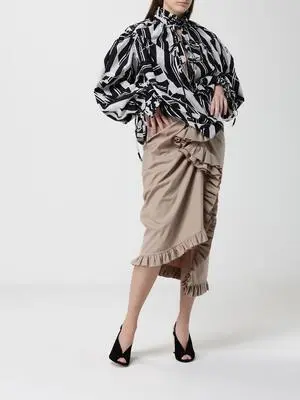 Dries Van Noten Printed Cotton Blouse - Black