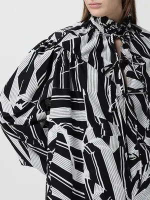 Dries Van Noten Printed Cotton Blouse - Black