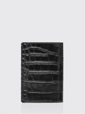 Philipp Plein Crocodile Print Leather Passport Holder