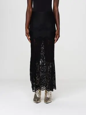 Rabanne Lace Midi Skirt - Black
