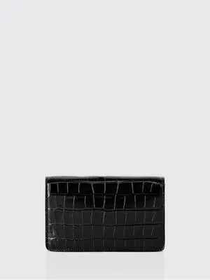Philipp Plein Crocodile Print Leather Clutch With Rhinestone Hexagon - Black