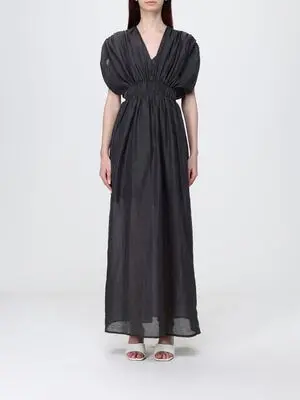 120% Lino Dress Charcoal