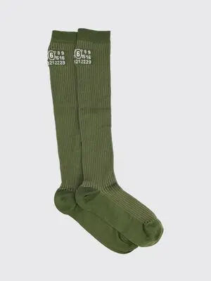 MAISON MARGIELA Stretch Ribbed Cotton Socks - Green