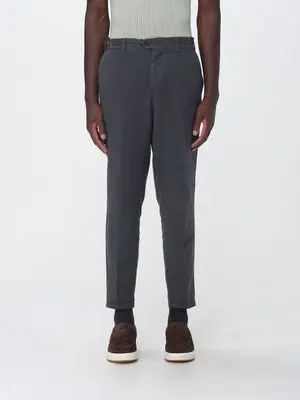 PT TORINO Linen Blend Chino Trousers - Charcoal