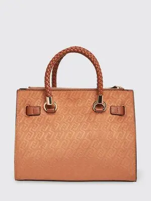 Liu Jo Bag In Embossed Monogram Faux Suede - Brown