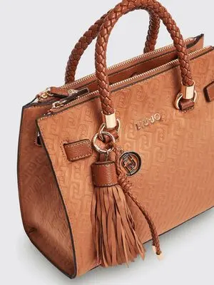 Liu Jo Bag In Embossed Monogram Faux Suede - Brown
