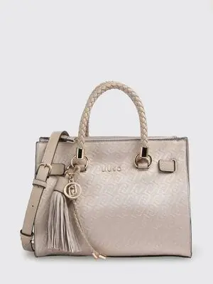Liu Jo Bag In Embossed Monogram Faux Suede Grey