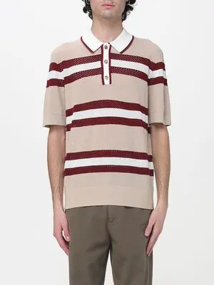 Dries Van Noten Striped Viscose Polo Shirt - Beige