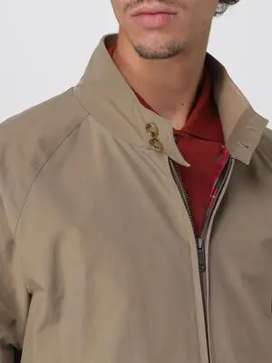 BARACUTA Cotton Blend Bomber Jacket - Beige