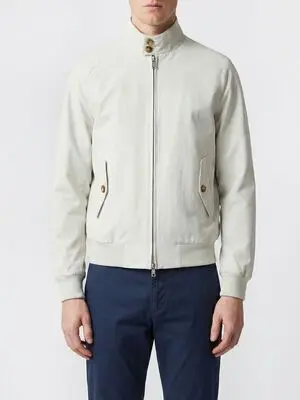 BARACUTA Cotton Blend Bomber Jacket - Ice