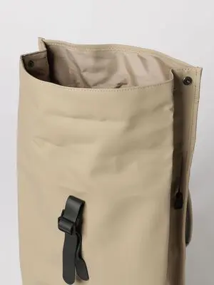 Rains Rolltop Rucksack In Waterproof Pu - Beige