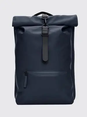 Rains Rolltop Rucksack In Waterproof Pu - Blue