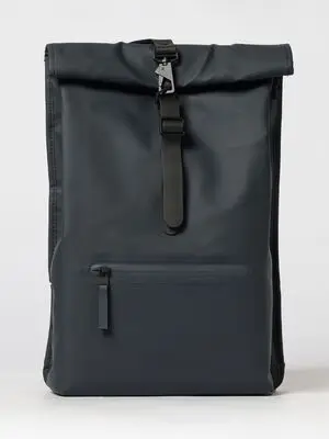 Rains Rolltop Rucksack In Waterproof Pu - Blue