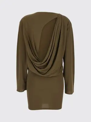 Jacquemus Viscose Blend Mini Dress With Long Sleeves And Dropped Shoulders