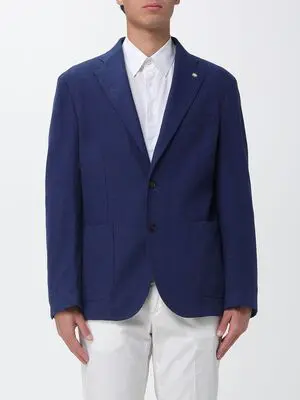MANUEL RITZ Single-breasted Cotton Blazer - Navy