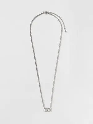 Valentino Garavani Vlogo Signature Metal Necklace - Silver