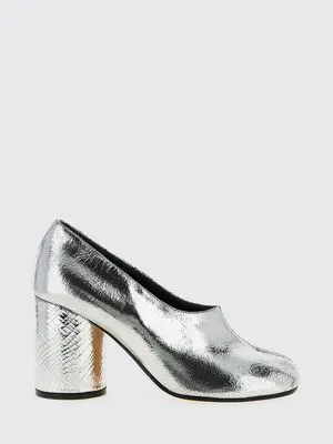 MAISON MARGIELA Tabi Crackled Laminated Leather Pumps - Silver