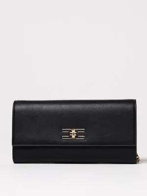 Elisabetta Franchi Clutch With Gold Tone Clasp - Black